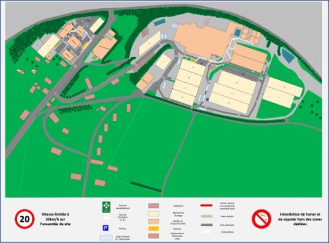 Plan de circulation intérieur et extérieur d'un site